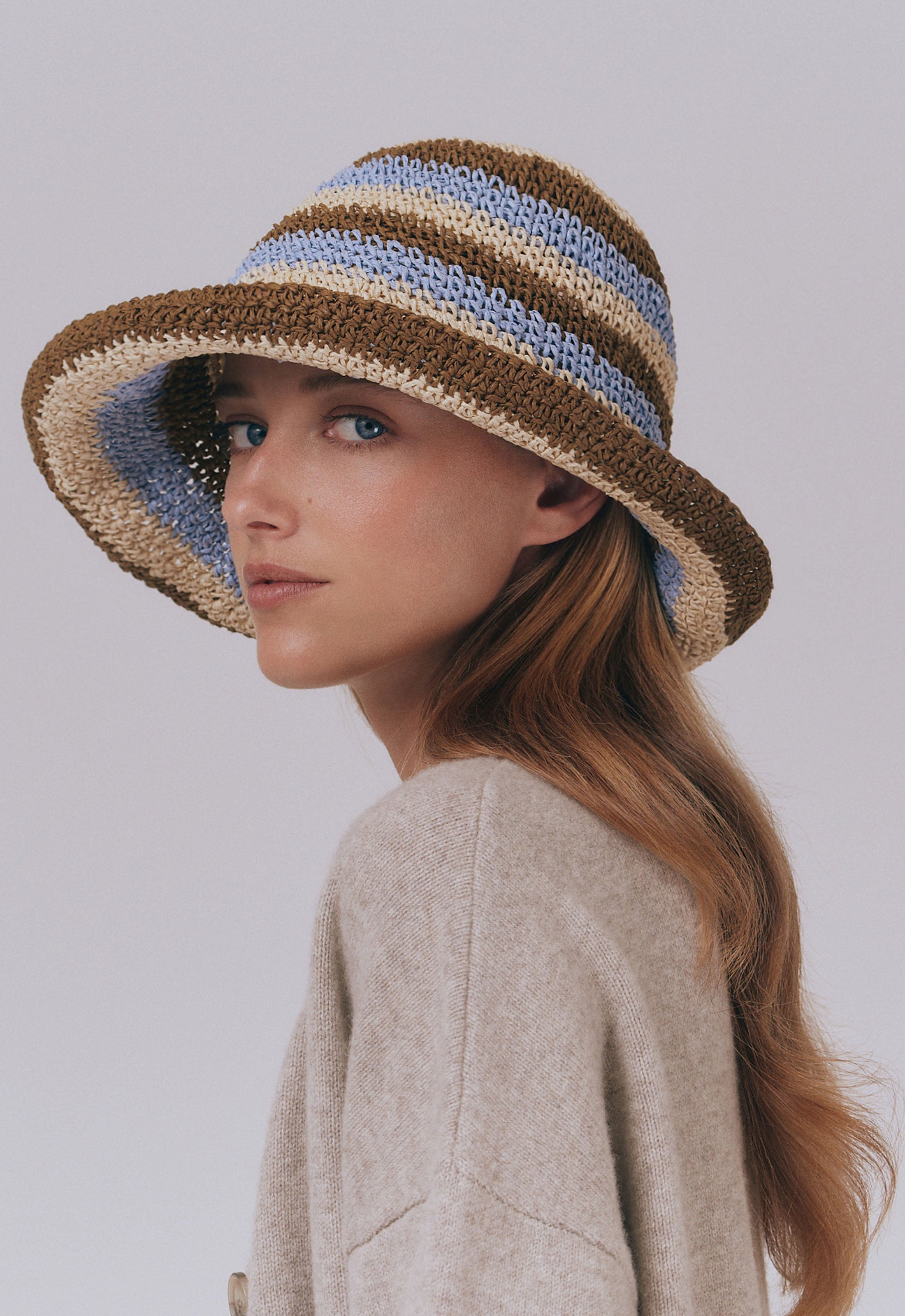FORNILLO SUNHAT - CHOC SKY STRIPE – Avenue the Label