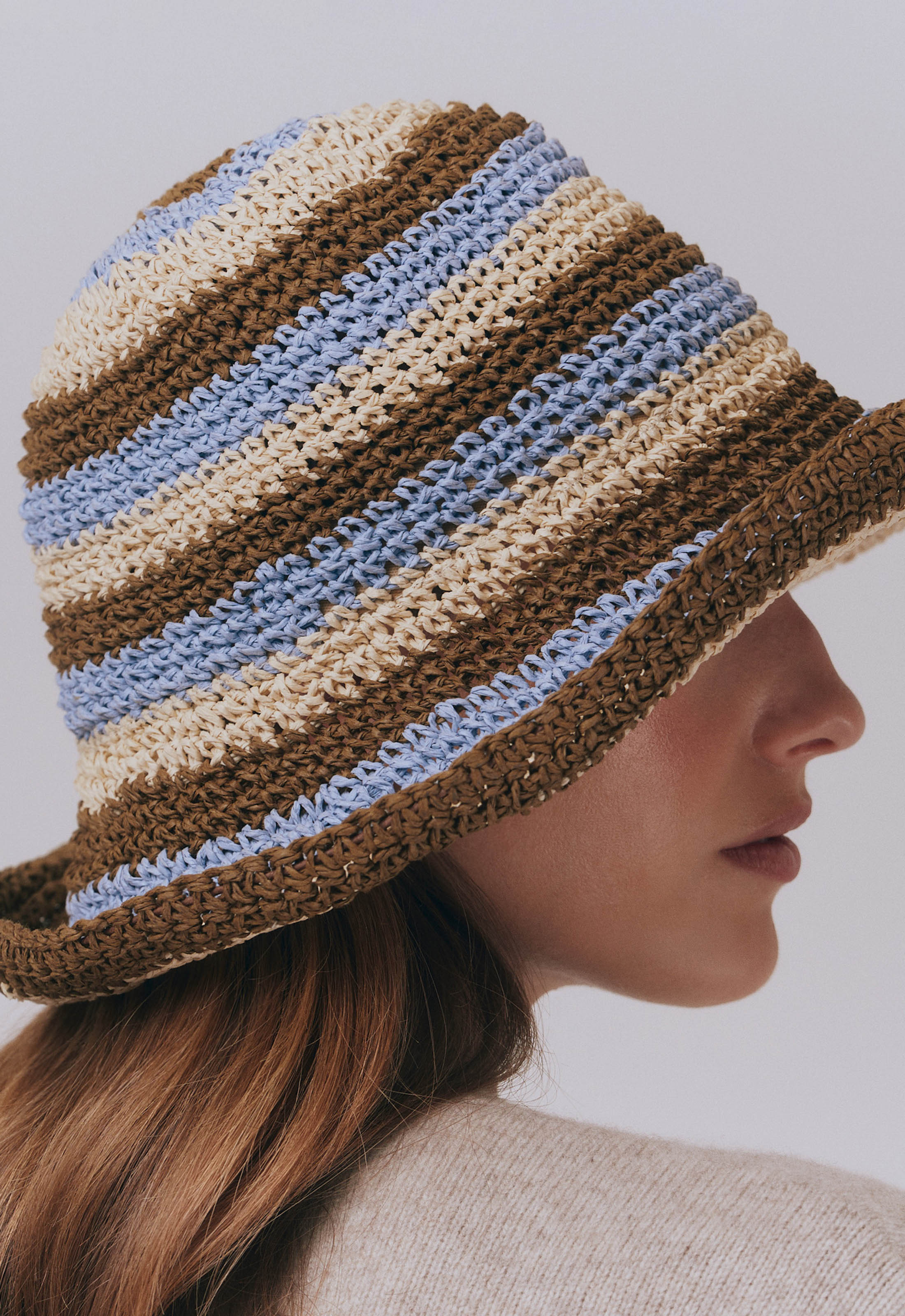 FORNILLO SUNHAT - CHOC SKY STRIPE – Avenue the Label